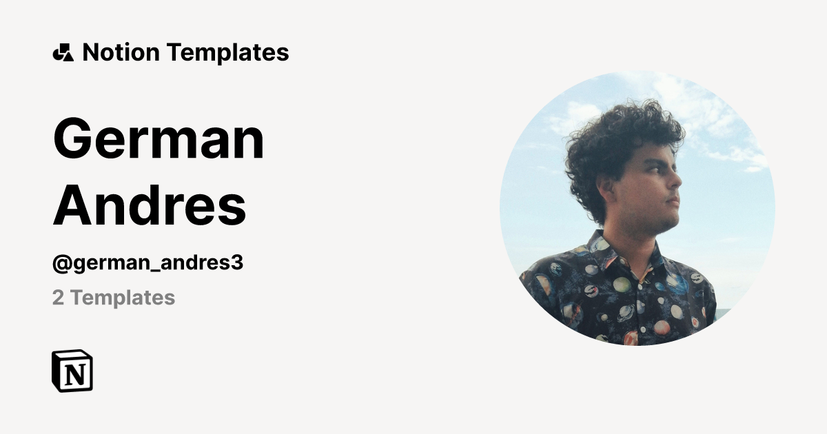 German Andres | Template Creator | Notion Marketplace
