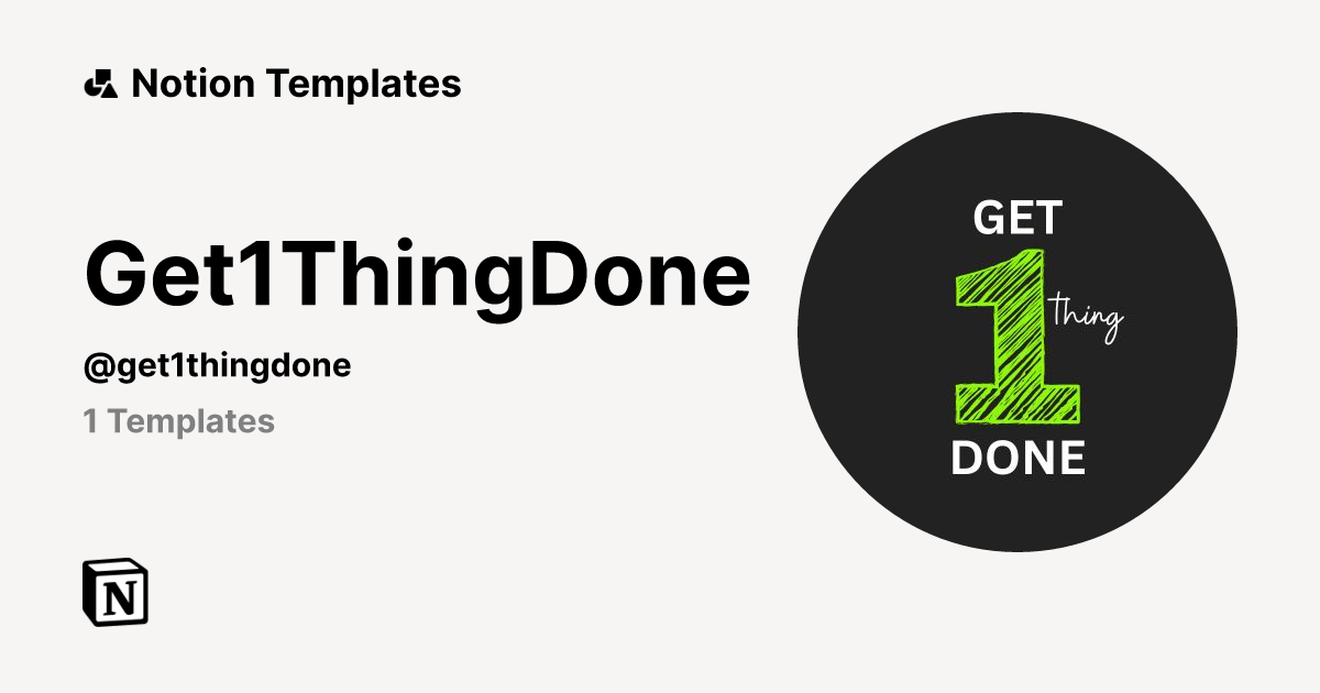 Get1ThingDone | Template Creator | Notion Marketplace