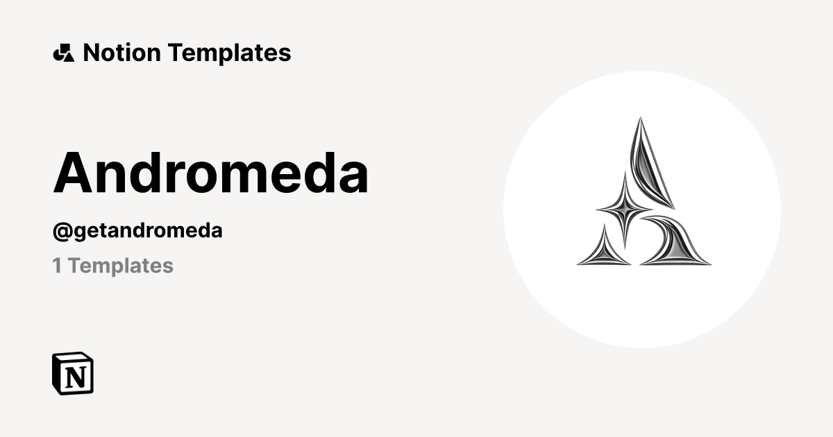 Andromeda | Template Creator | Notion Marketplace