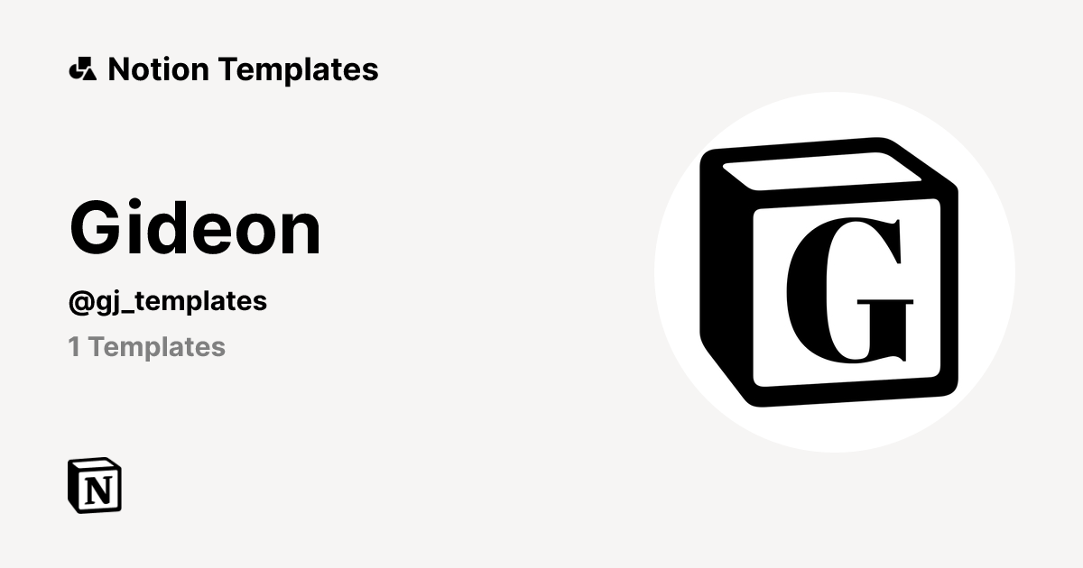 Gideon | Template Creator | Notion Marketplace