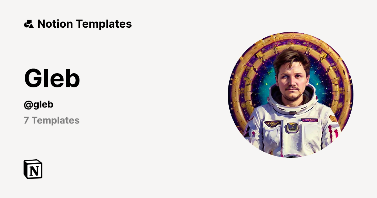 Gleb | Template Creator | Notion Marketplace