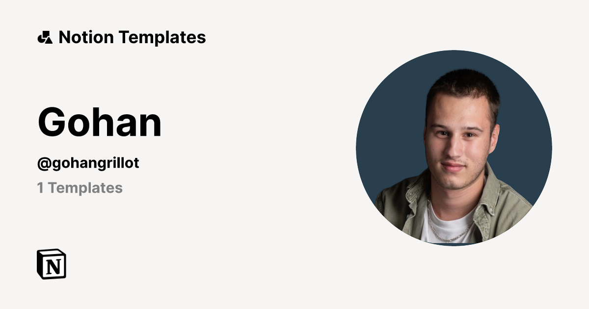 Gohan | Template Creator | Notion Marketplace