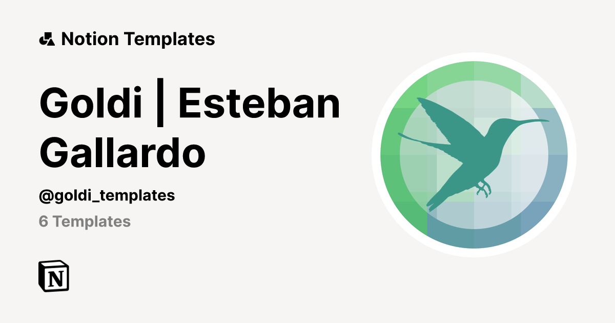 Goldi | Esteban Gallardo | Template Creator | Notion Marketplace