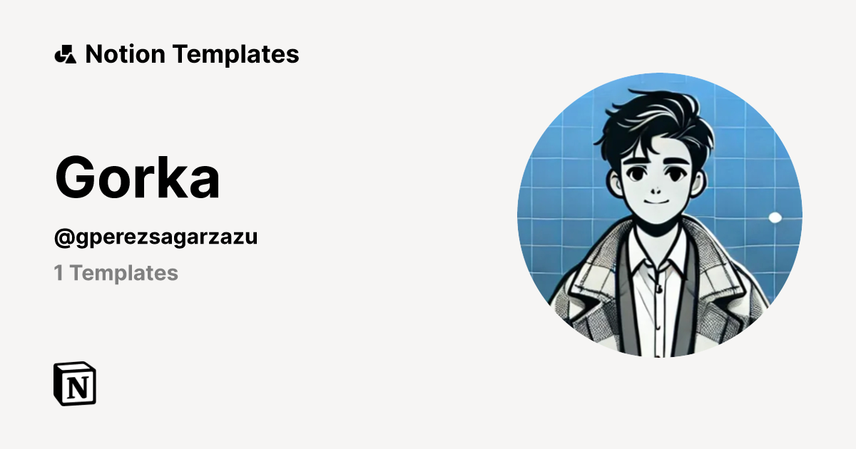 Gorka | Template Creator | Notion Marketplace