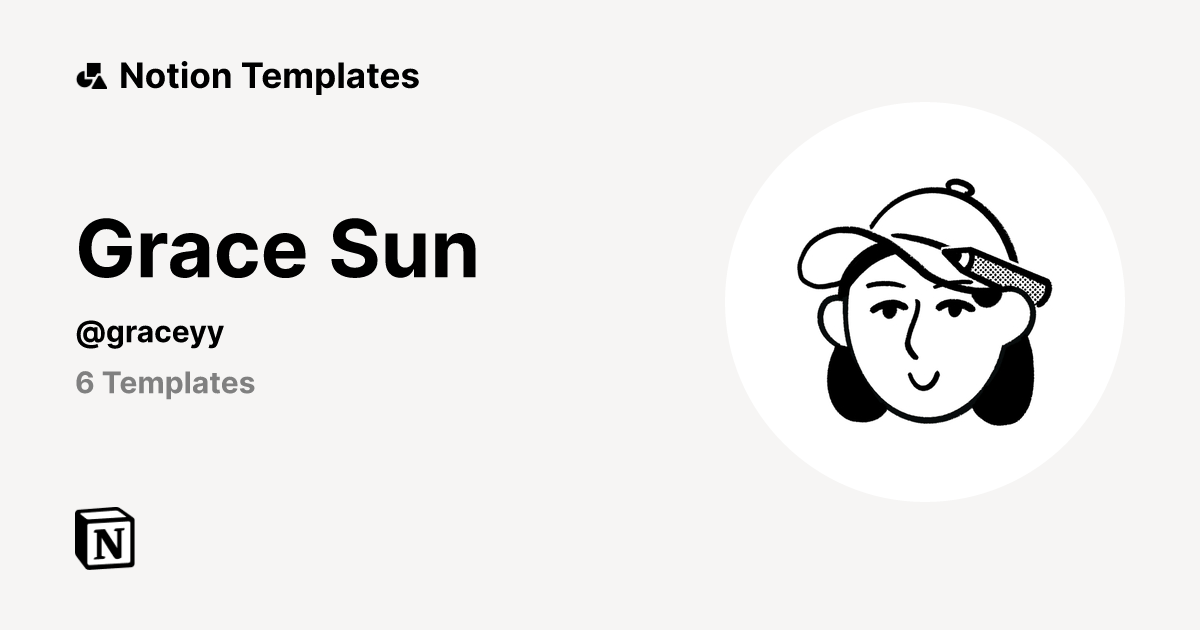 Grace Sun | Template Creator | Notion Marketplace