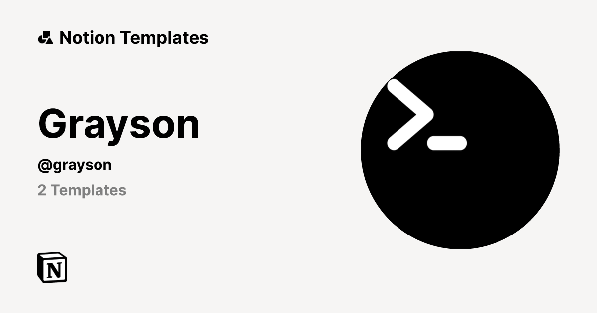 Grayson | Template Creator | Notion Marketplace