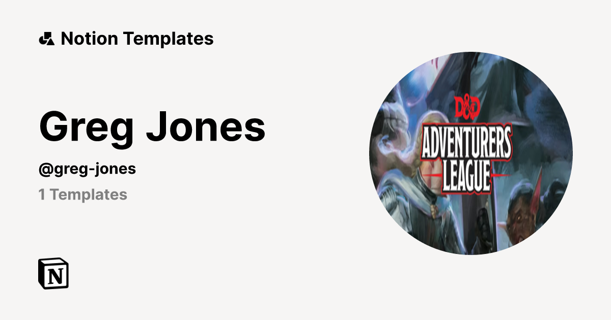 Greg Jones | Template Creator | Notion Marketplace