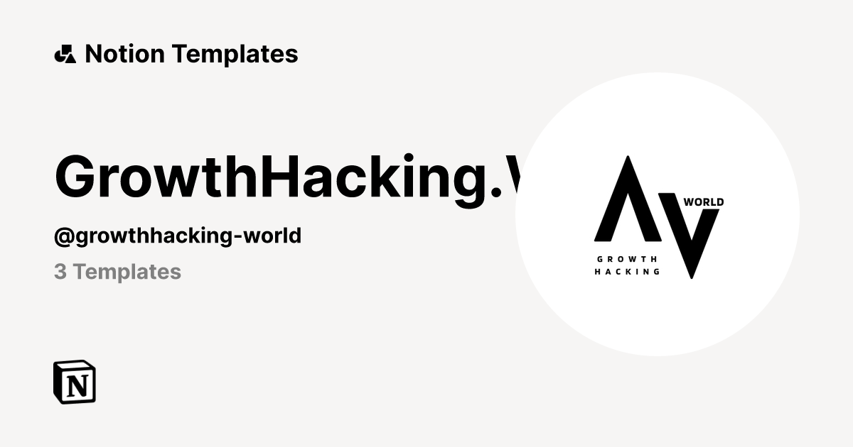 GrowthHacking.World | Template Creator | Notion Marketplace