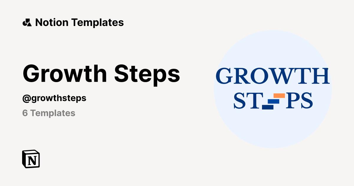 Growth Steps | Template Creator | Notion Marketplace