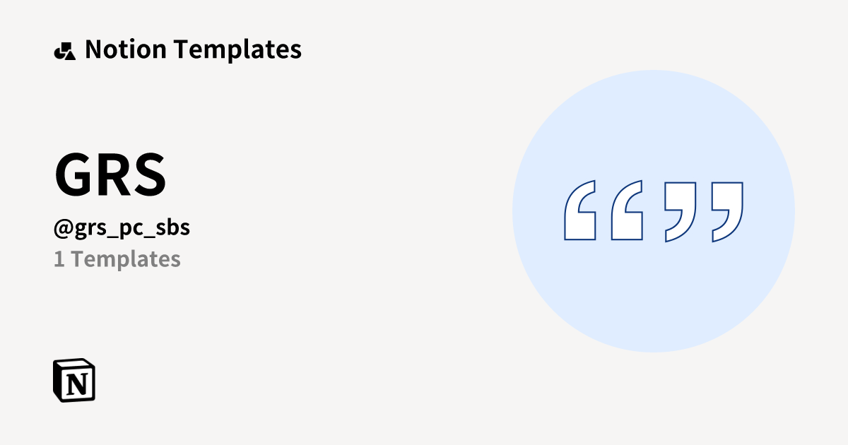 GRS | Template Creator | Notion Marketplace