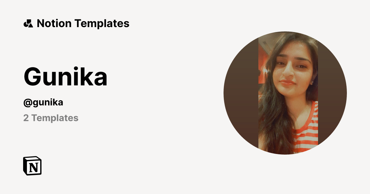 Gunika | Template Creator | Notion Marketplace