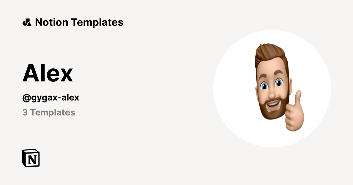 Alex | Template Creator | Notion Marketplace