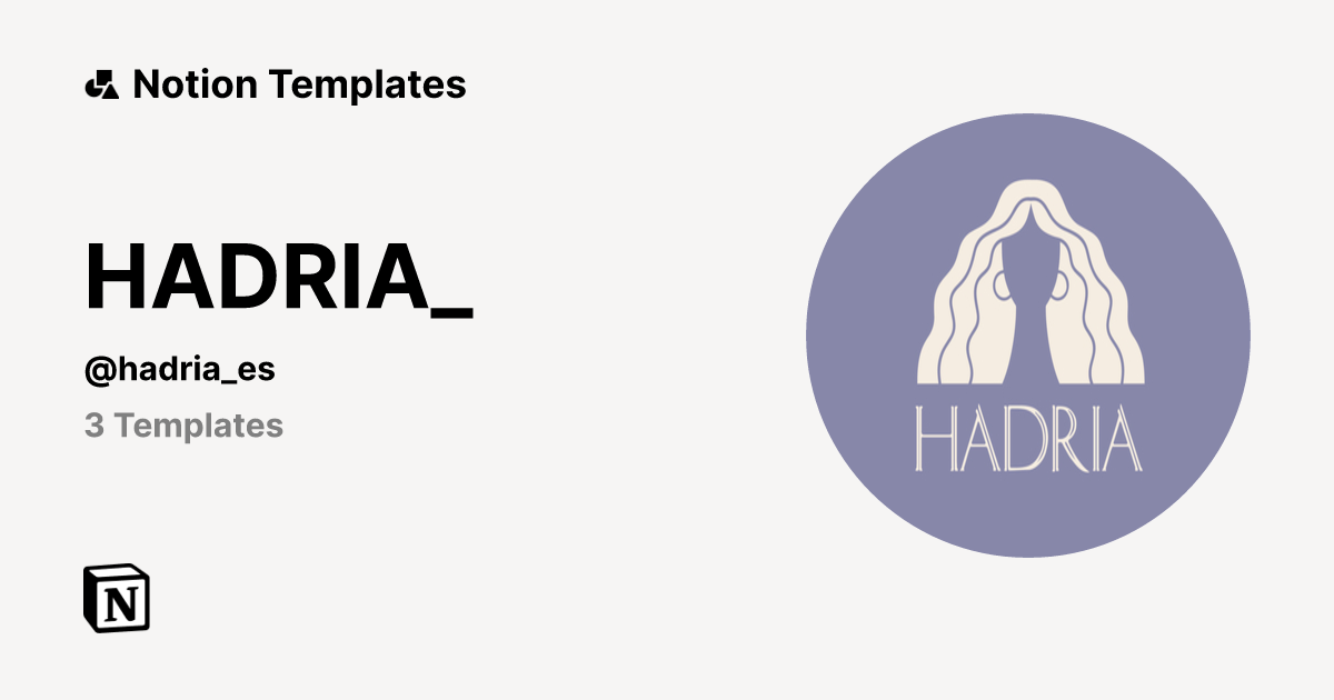 HADRIA_ | Template Creator | Notion Marketplace