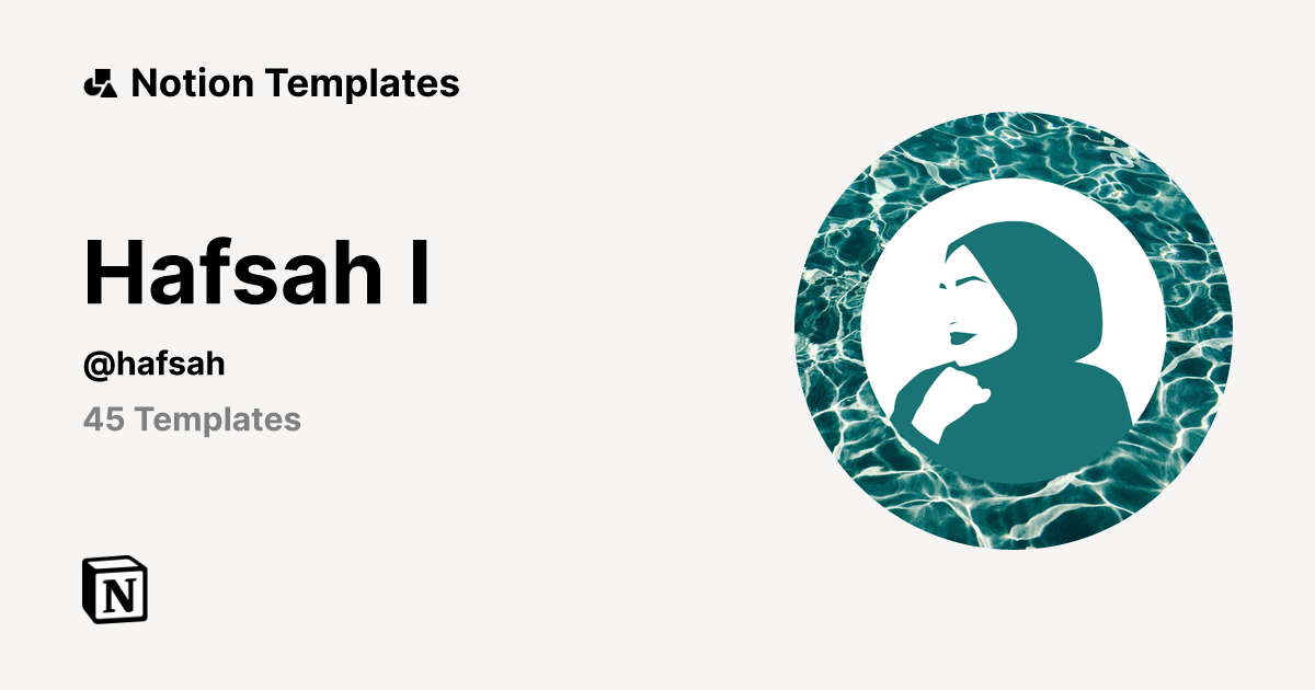Hafsah I | Template Creator | Notion Marketplace