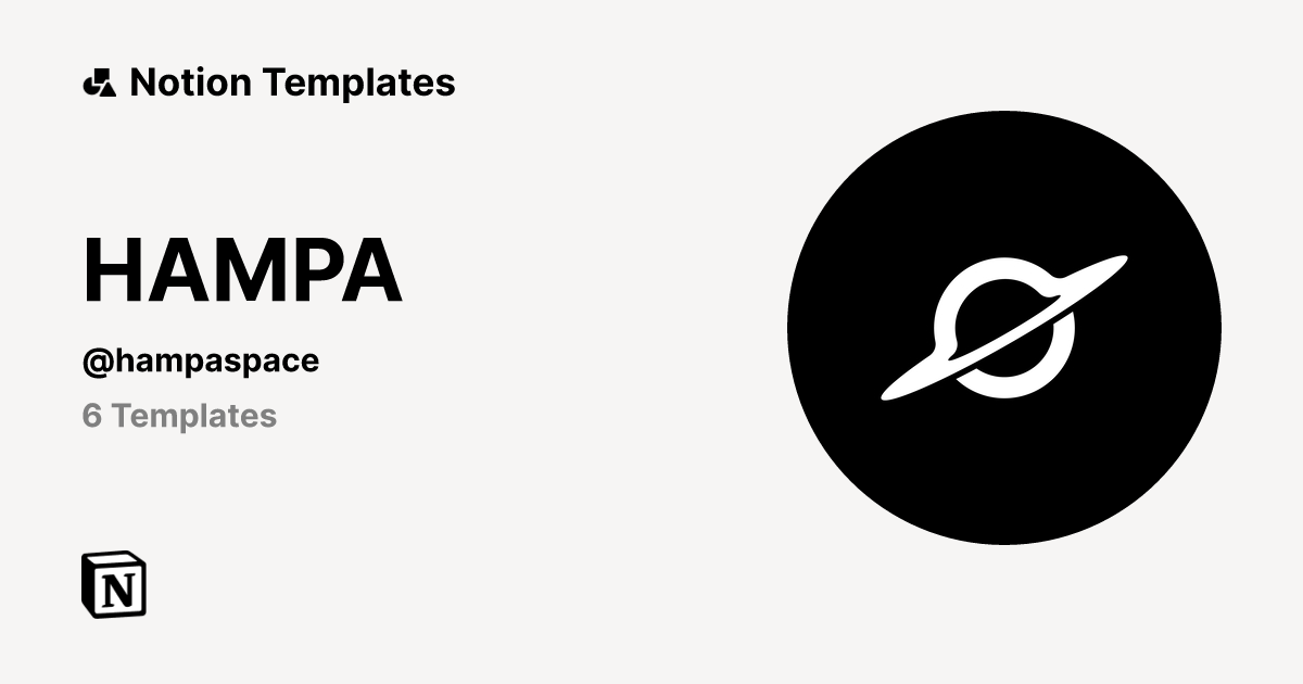 HAMPA | Template Creator | Notion Marketplace