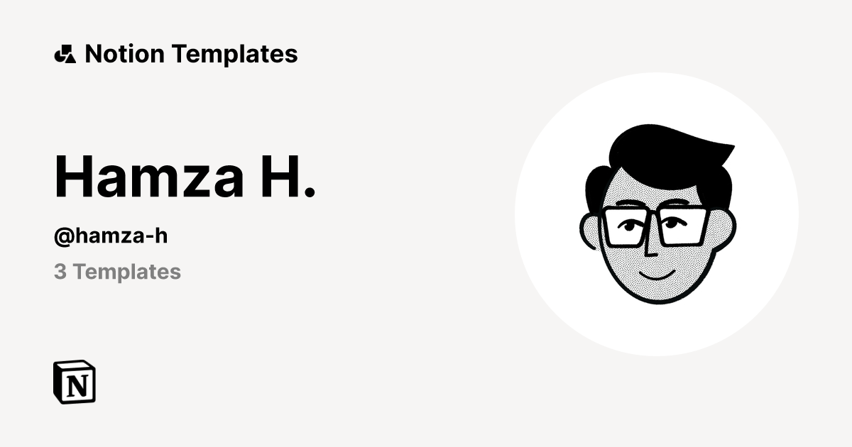 Hamza H. | Template Creator | Notion Marketplace