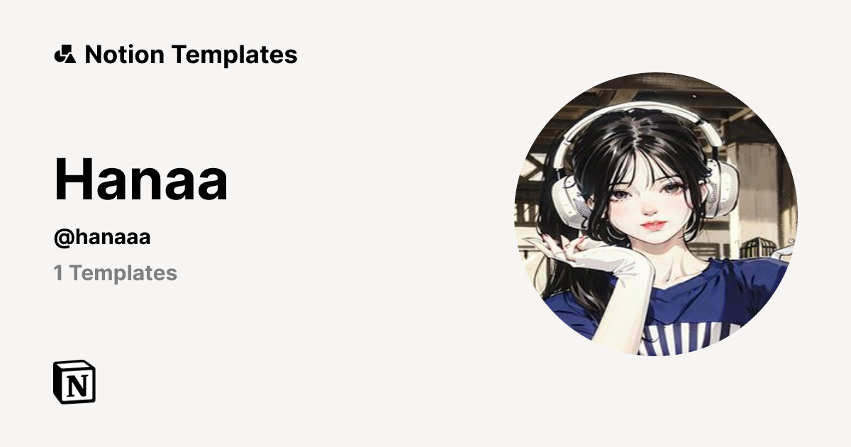 Hanaa | Template Creator | Notion Marketplace