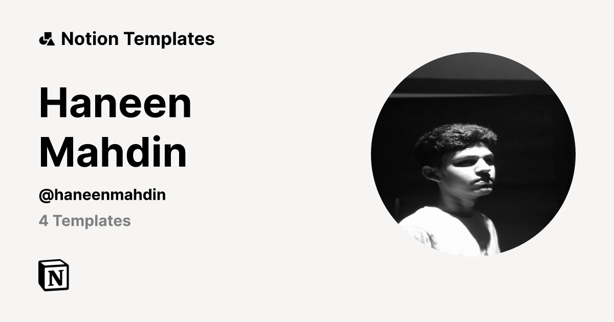 Haneen Mahdin | Template Creator | Notion Marketplace