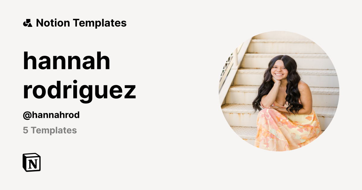 hannah rodriguez | Template Creator | Notion Marketplace