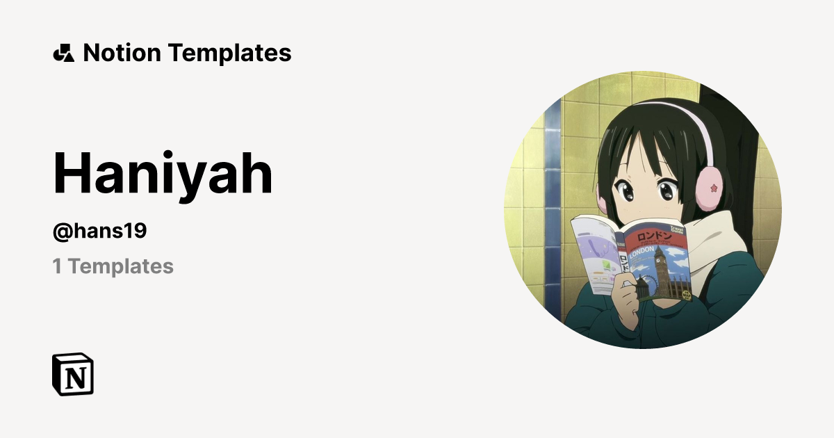 Haniyah | Template Creator | Notion Marketplace