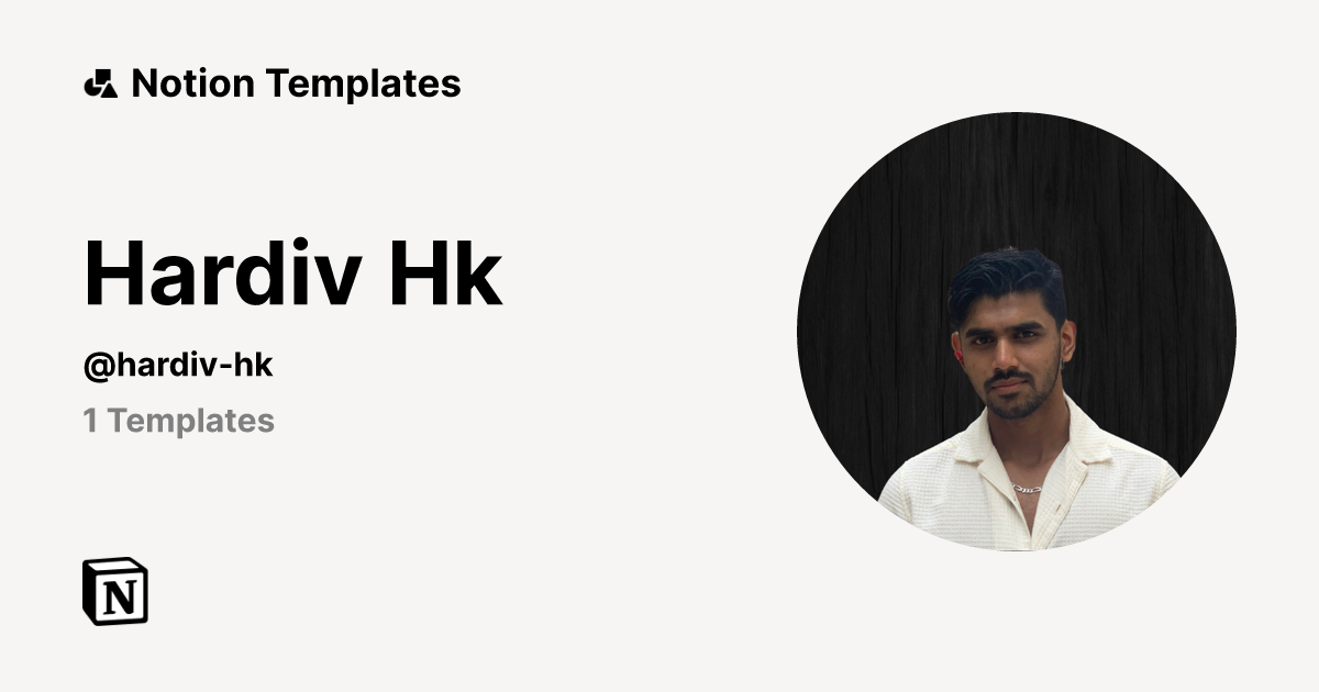 Hardiv Hk | Template Creator | Notion Marketplace