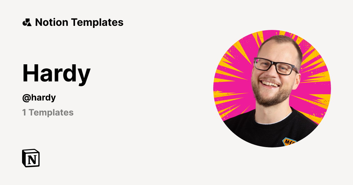 Hardy | Template Creator | Notion Marketplace
