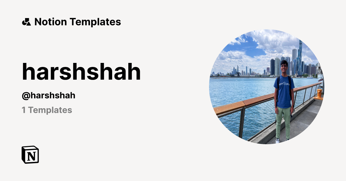 harshshah | Template Creator | Notion Marketplace
