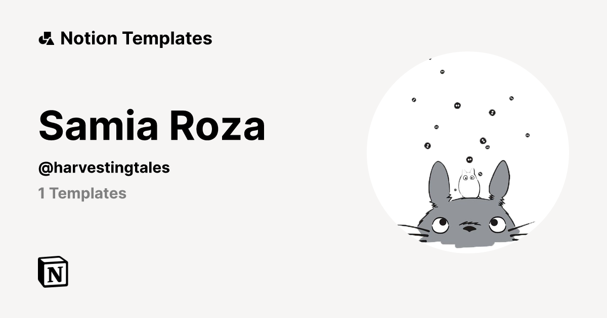 Samia Roza | Template Creator | Notion Marketplace