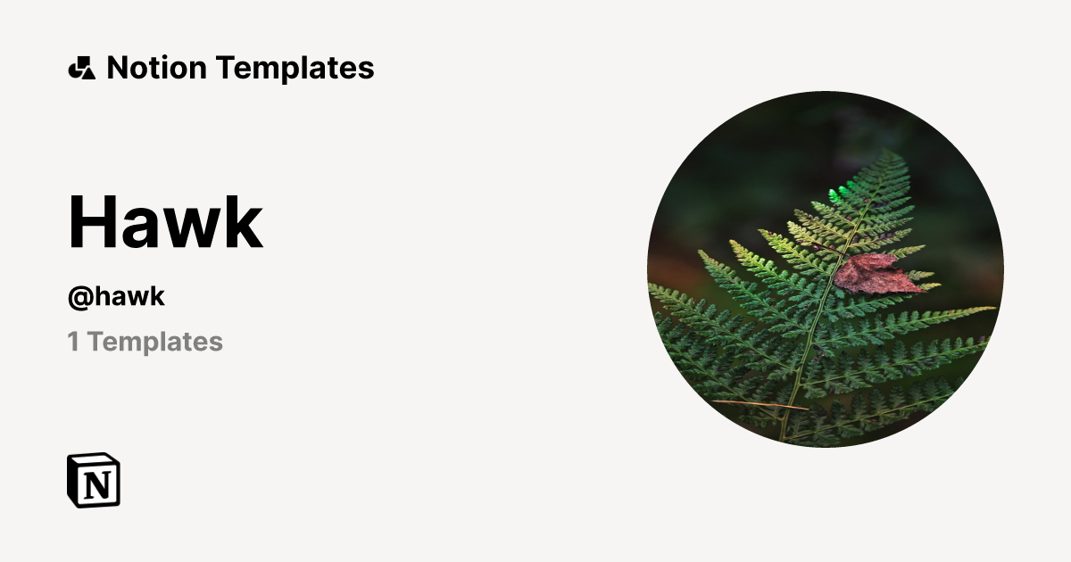 Hawk | Template Creator | Notion Marketplace