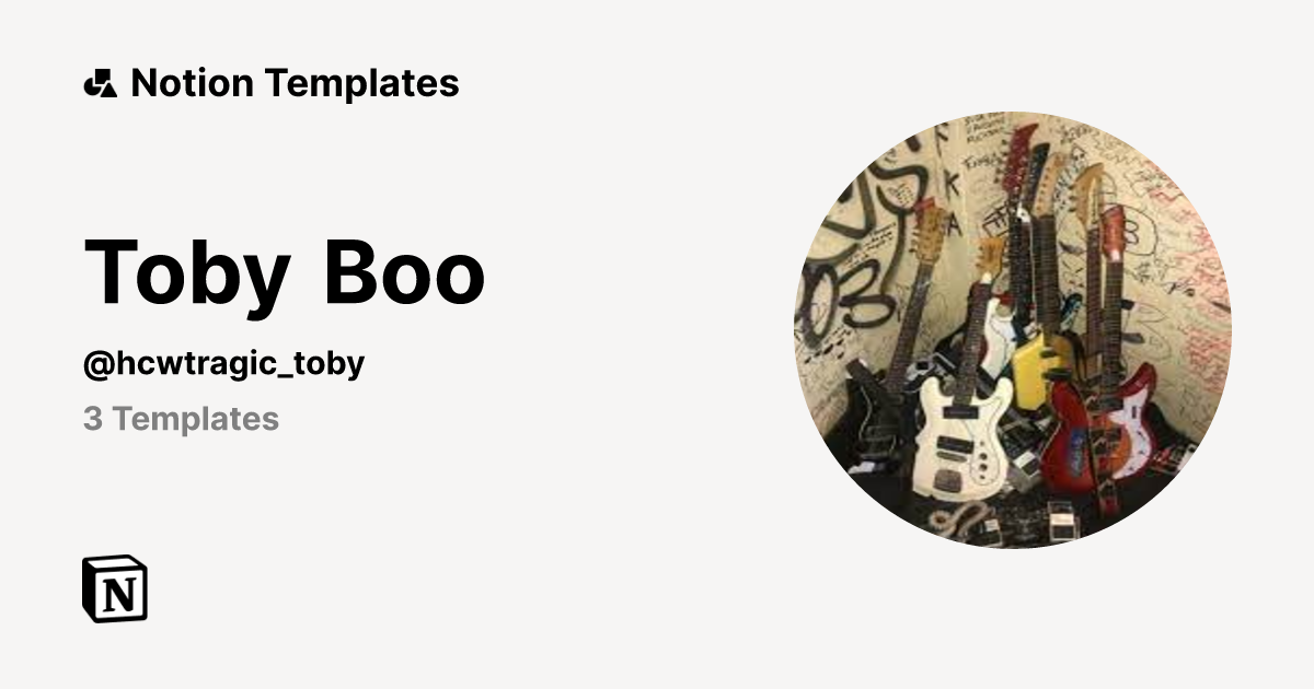 Toby Boo | Template Creator | Notion Marketplace