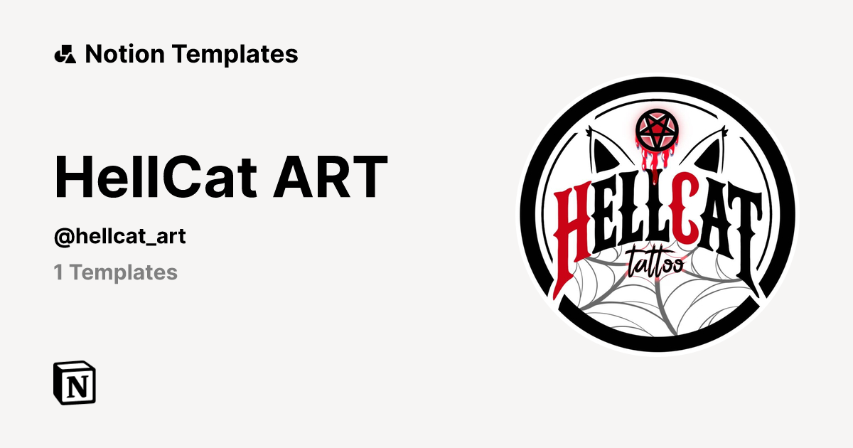 HellCat ART | Template Creator | Notion Marketplace