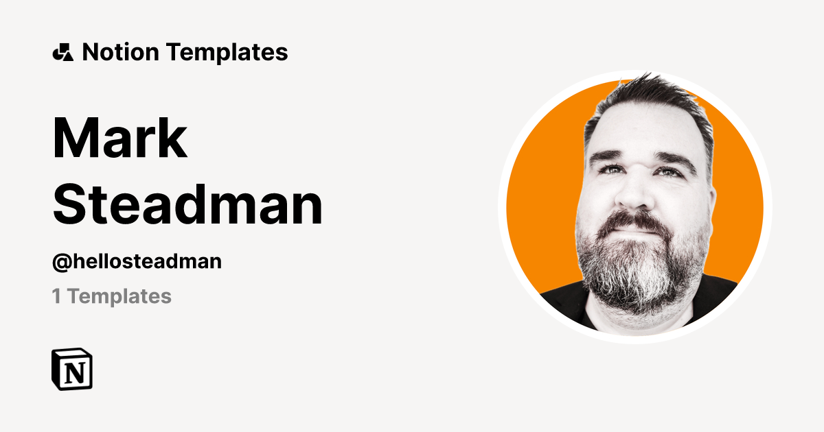 Mark Steadman | Template Creator | Notion Marketplace