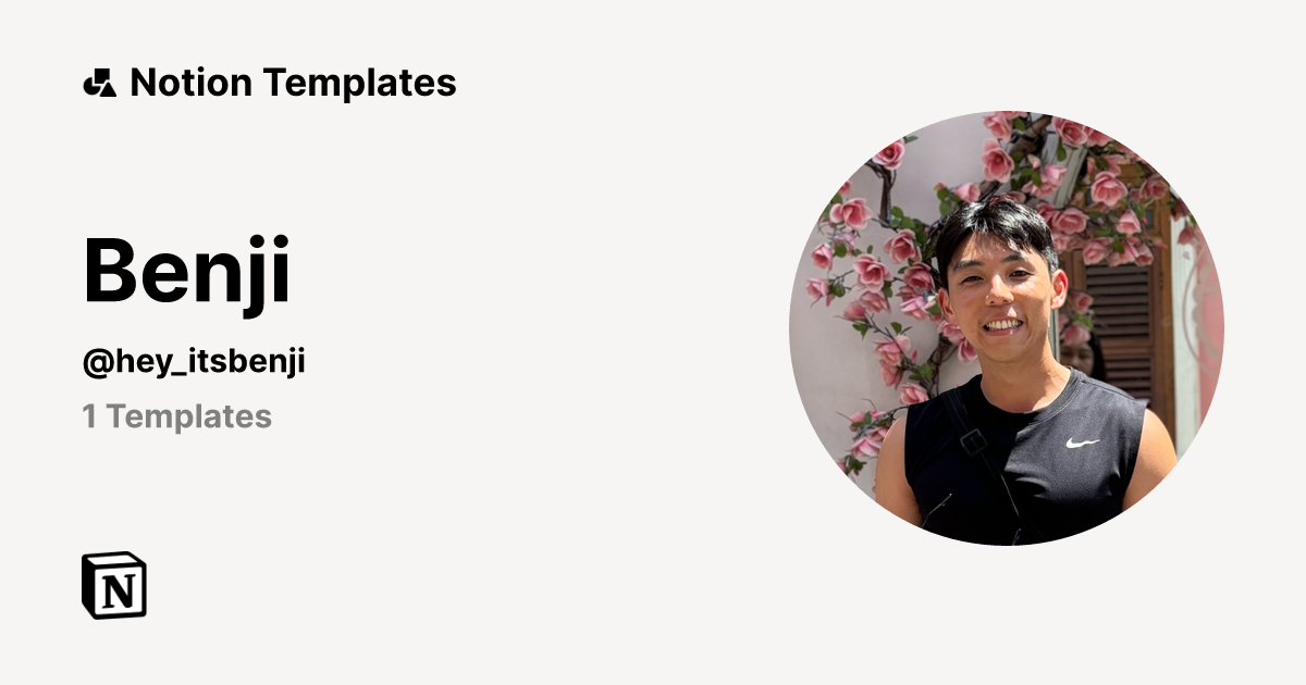Benji | Template Creator | Notion Marketplace