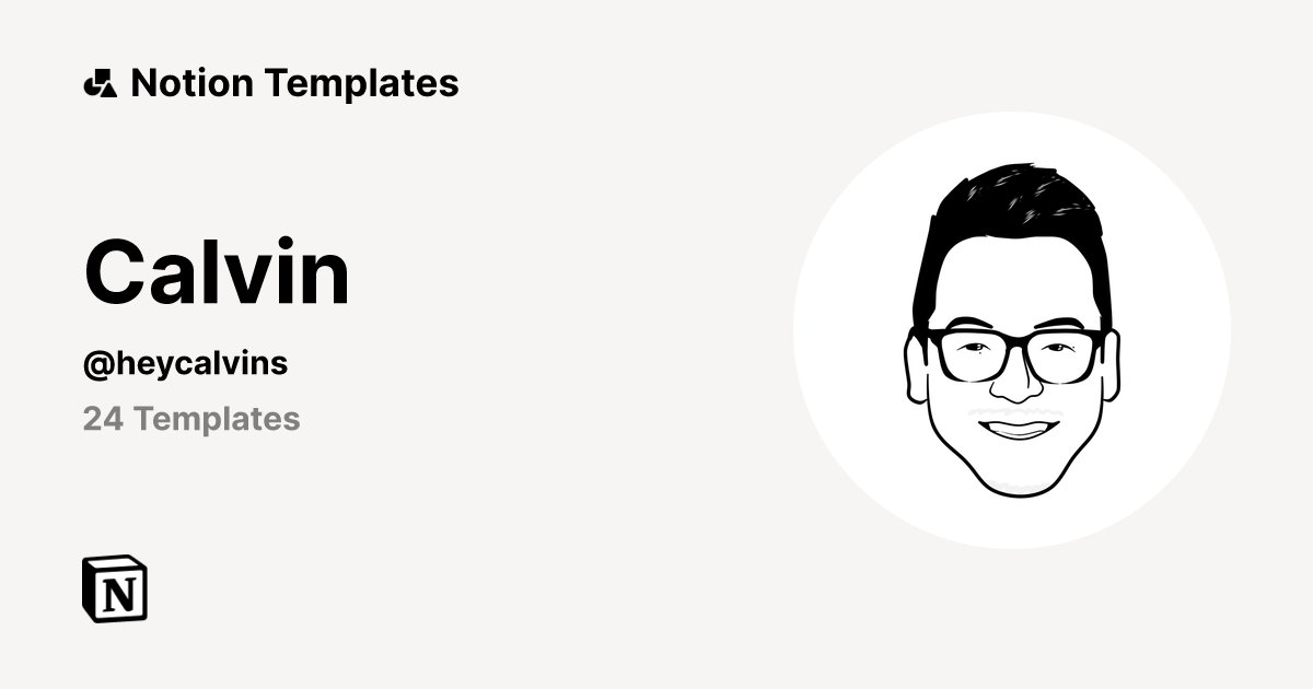 Calvin | Template Creator | Notion Marketplace