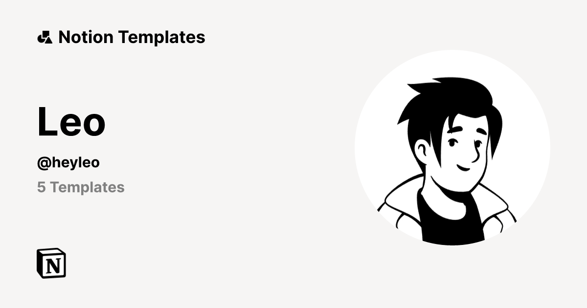 Leo | Template Creator | Notion Marketplace