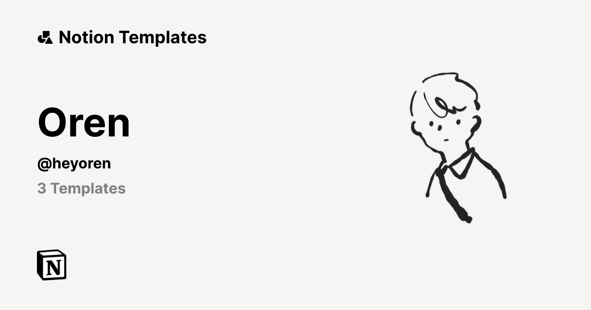 Oren | Template Creator | Notion Marketplace