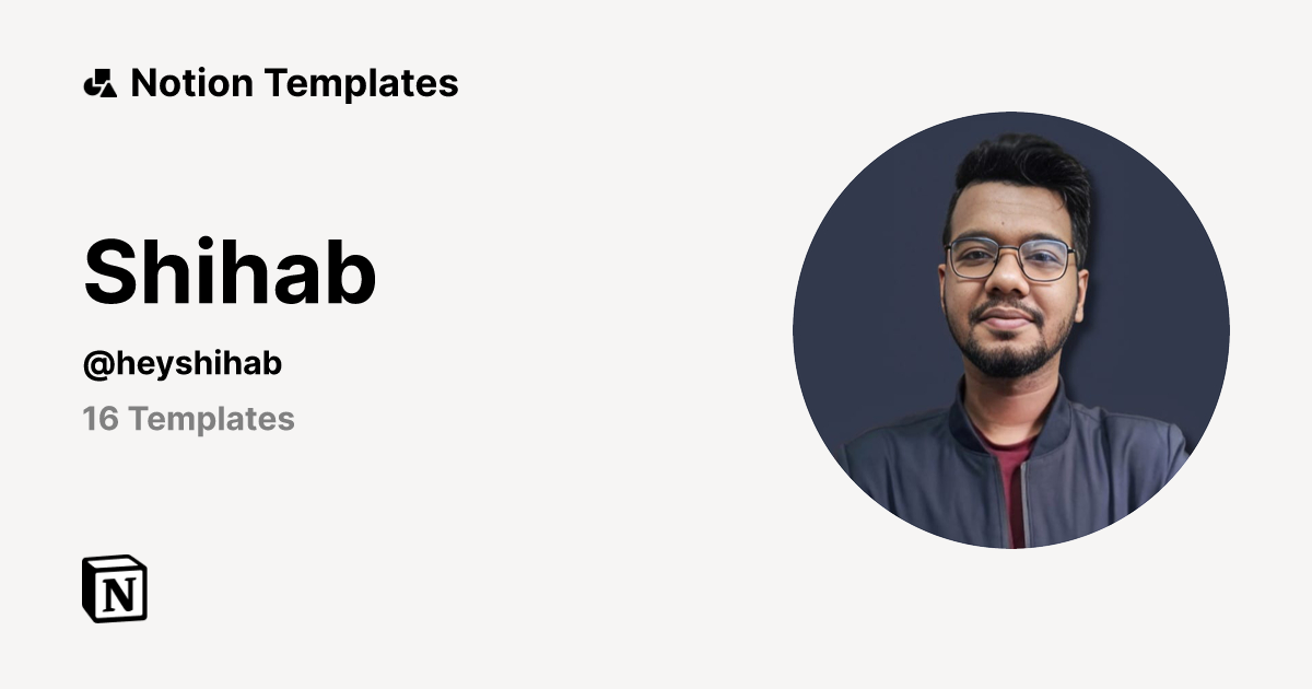 Shihab | Template Creator | Notion Marketplace
