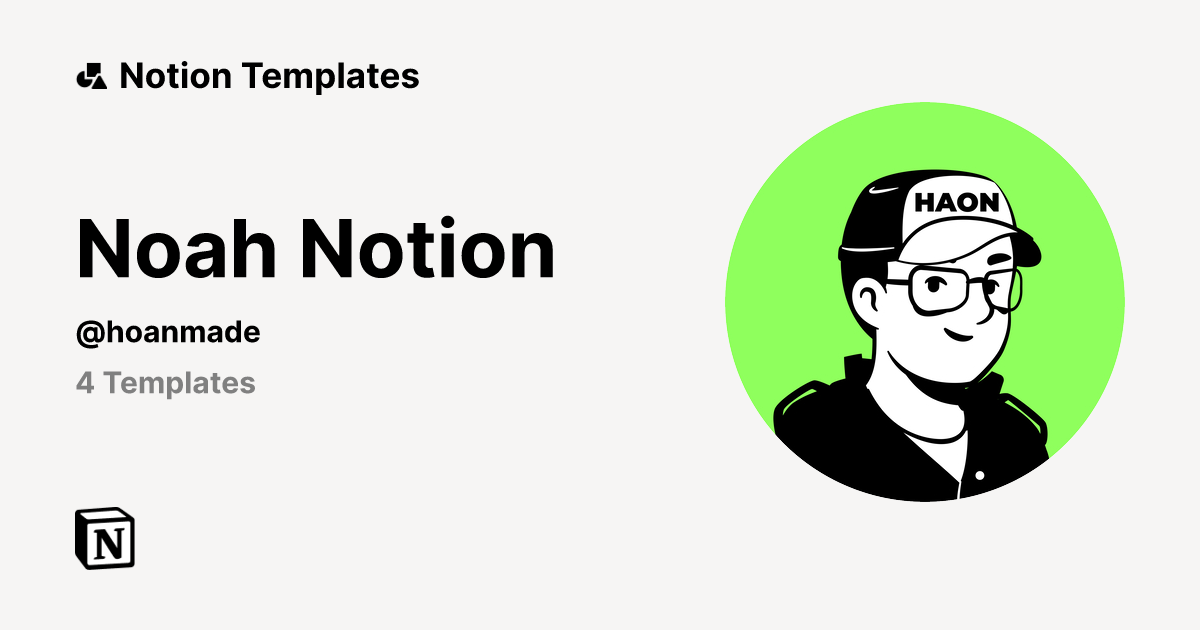 Noah Notion | Template Creator | Notion Marketplace