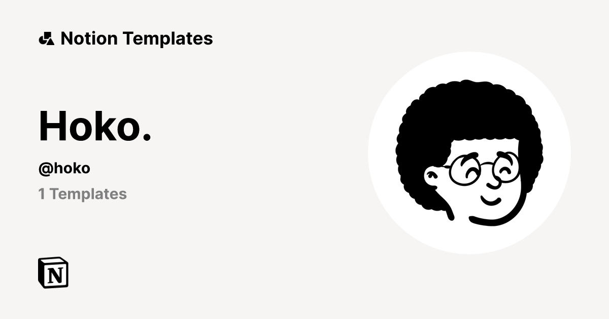 Hoko. | Template Creator | Notion Marketplace