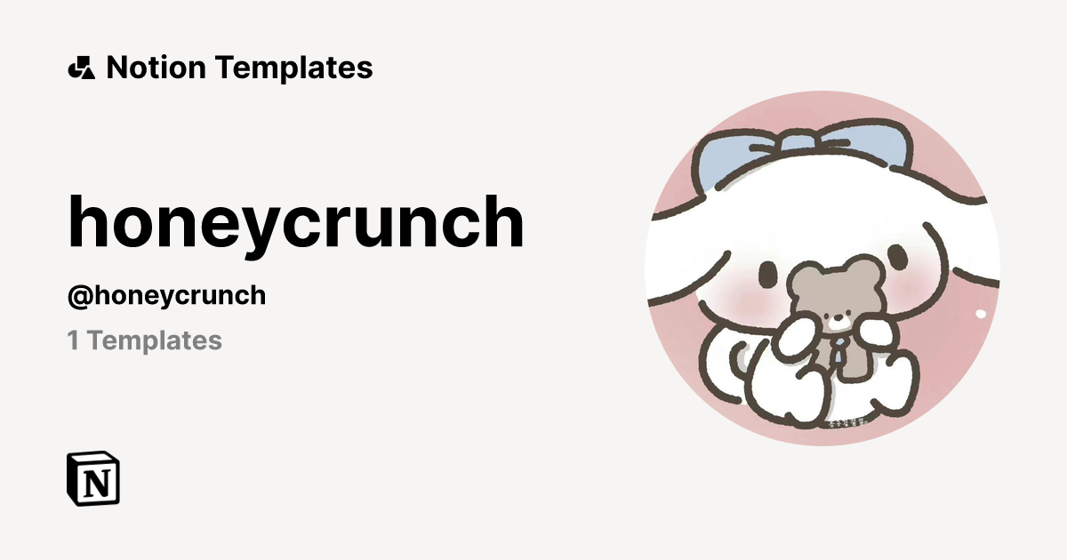 honeycrunch | Template Creator | Notion Marketplace