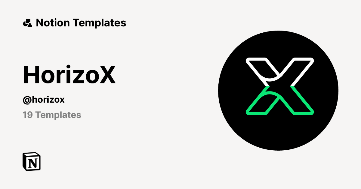 HorizoX | Template Creator | Notion Marketplace