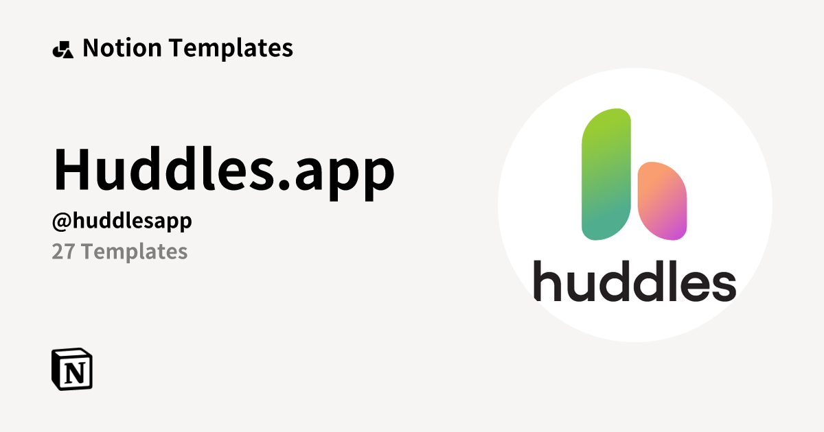 Huddles.app | Template Creator | Notion Marketplace