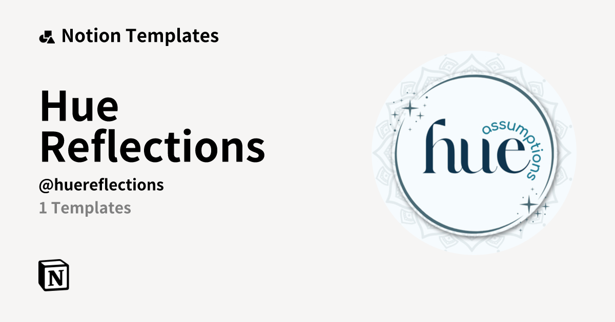 Hue Reflections | Template Creator | Notion Marketplace