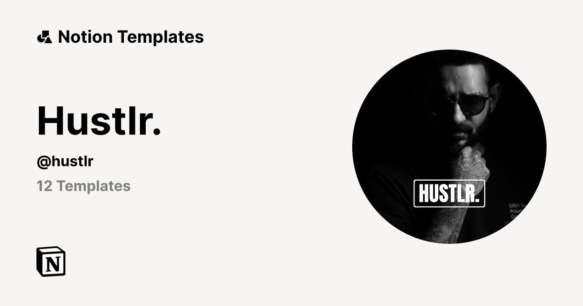 Hustlr. | Template Creator | Notion Marketplace