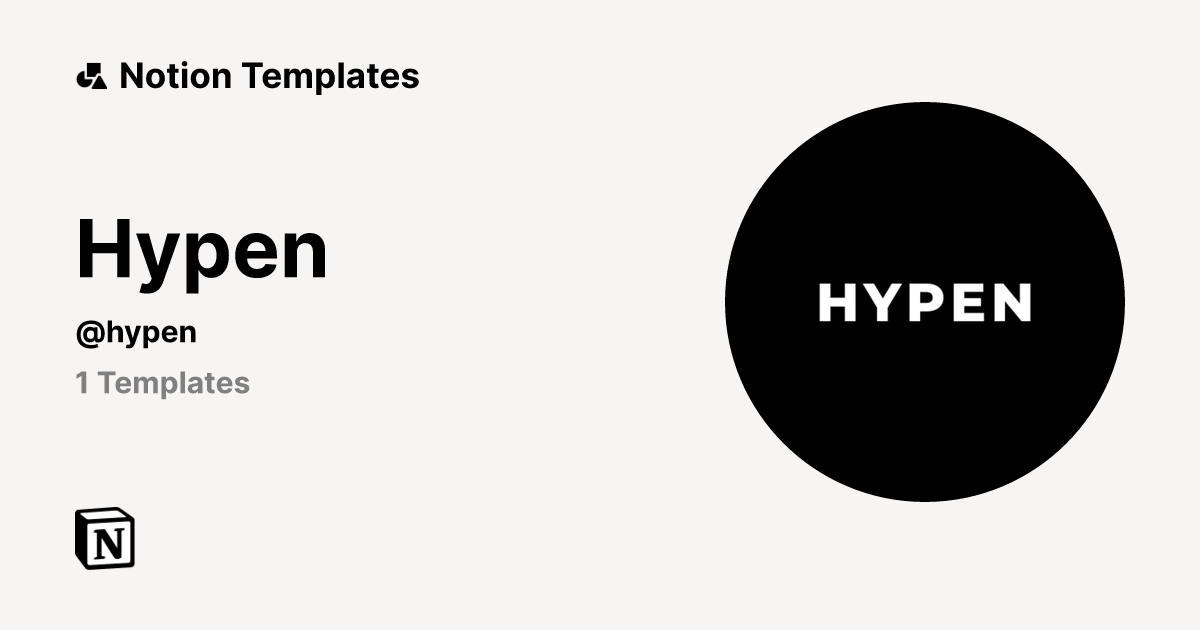 Hypen | Template Creator | Notion Marketplace