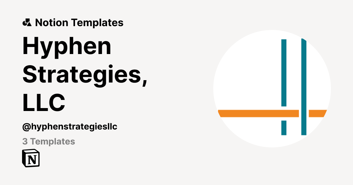 Hyphen Strategies, LLC | Template Creator | Notion Marketplace