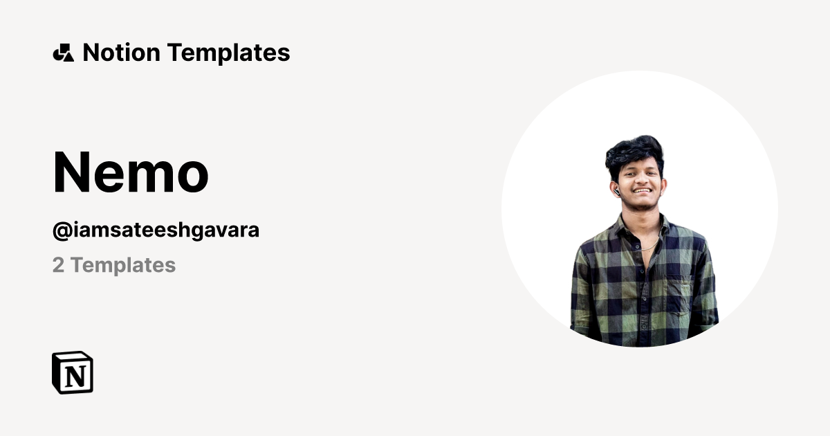 Nemo | Template Creator | Notion Marketplace