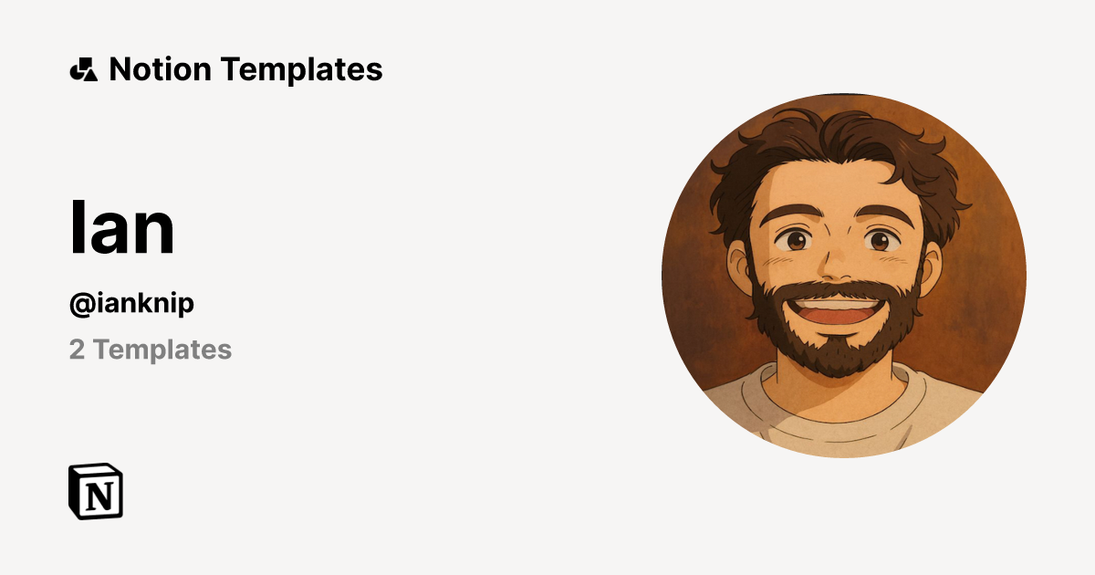 Ian | Template Creator | Notion Marketplace