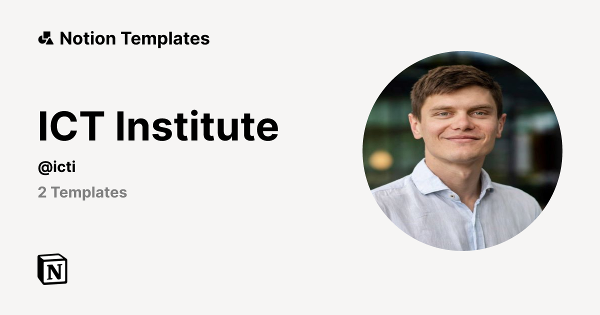 ICT Institute | Template Creator | Notion Marketplace