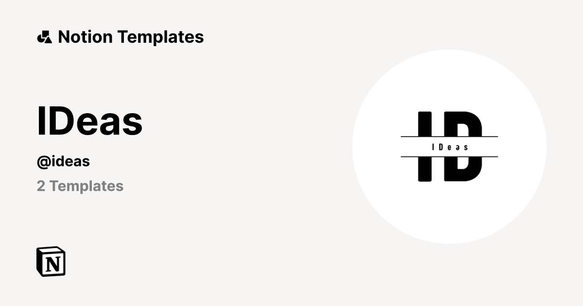 IDeas | Template Creator | Notion Marketplace